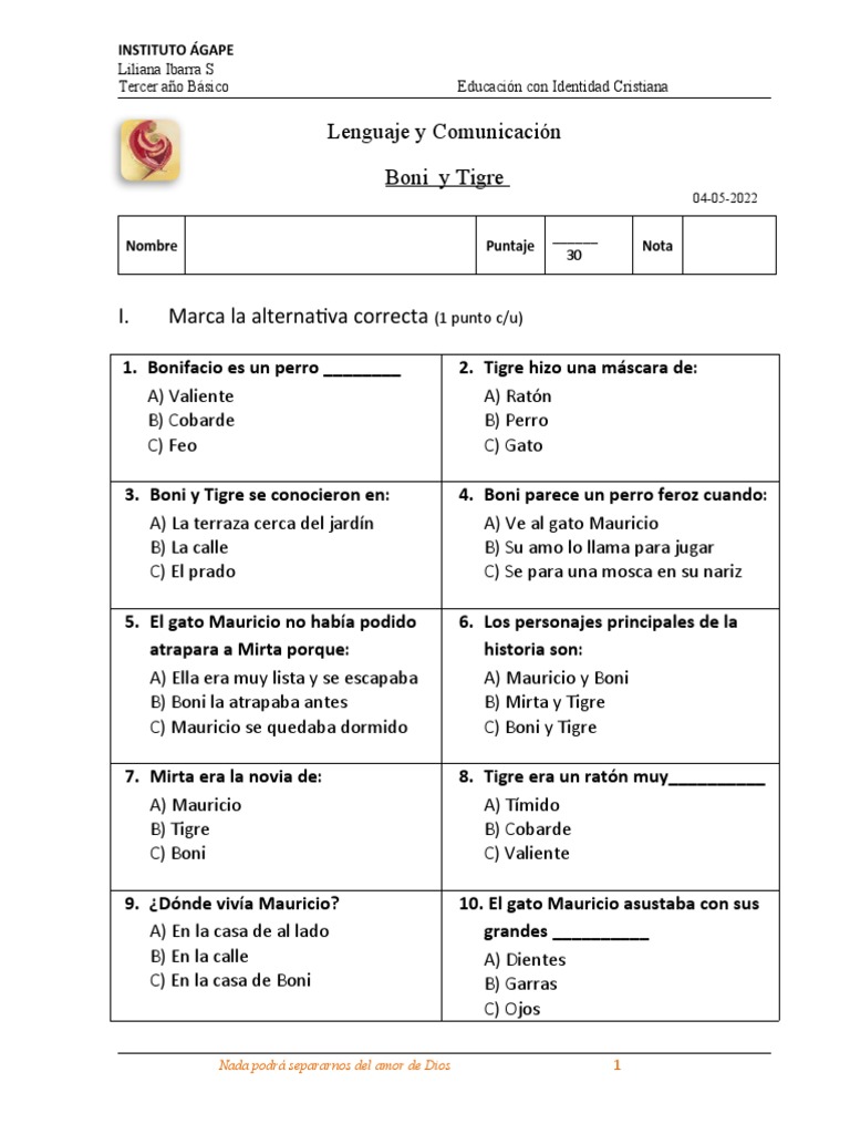 Control Boni y Tigre 3B | PDF