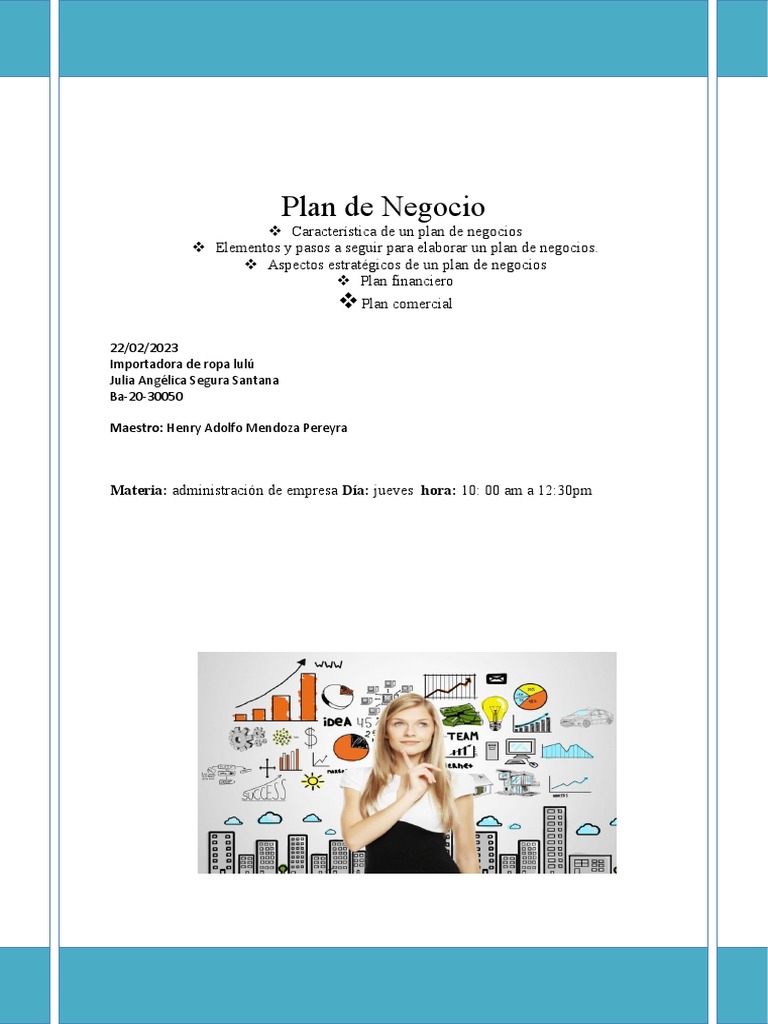 Plan de Negocio | Descargar gratis PDF | Planificación estratégica ...
