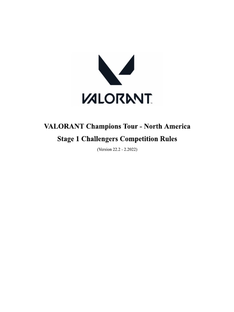 NA VCT Challengers Stage 1 - Official Rules (v22.2) | PDF