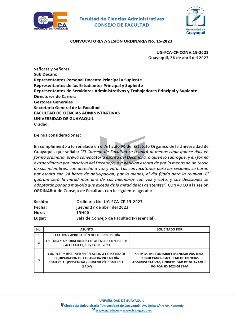 Convocatoria CF-15-FCA-2023-1-signed | PDF | Gobierno