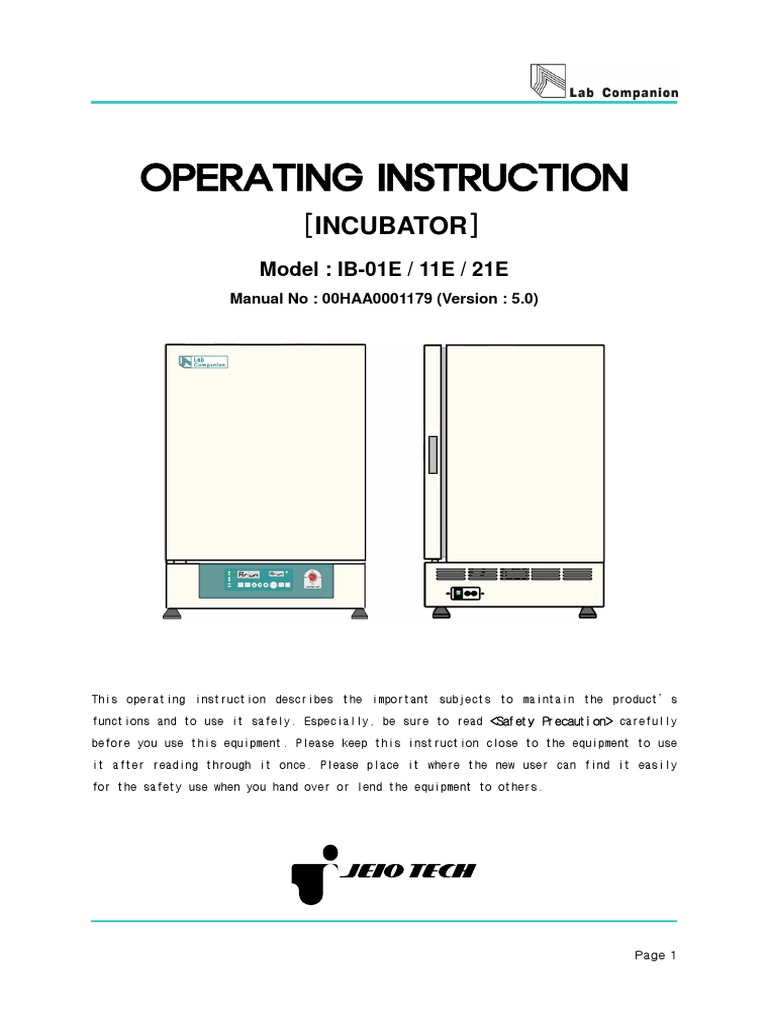 Operating Instruction: Incubator | PDF | Ac Power Plugs And Sockets | Switch