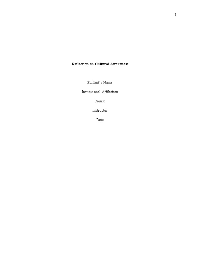 Reflection On Cultural Awareness | Download Free PDF | Nursing | Health ...