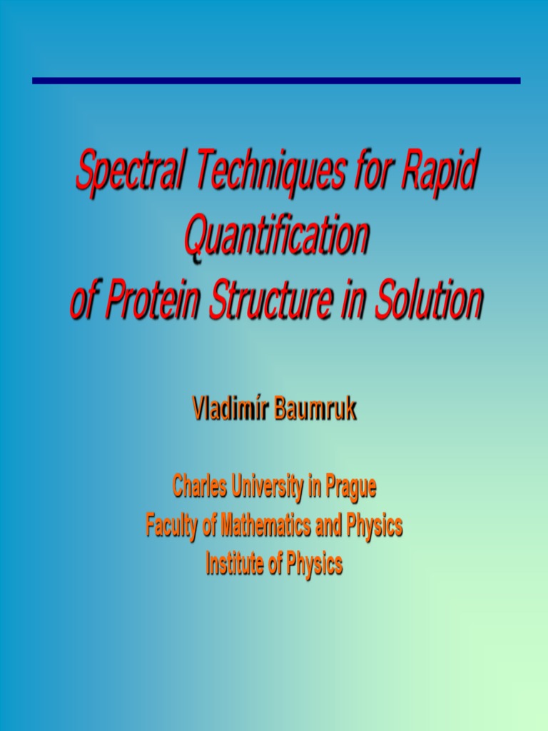 Spectral Techniques For Rapid Quantification of Protein Structure in Solution | PDF | Infrared ...