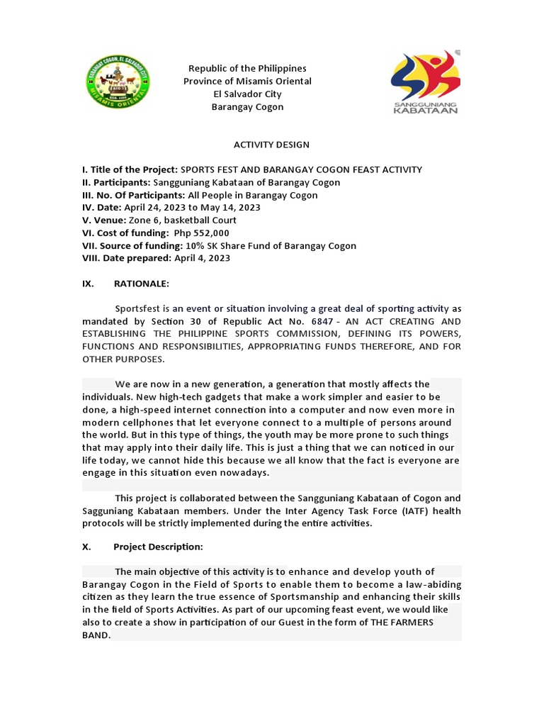 Activity Design 2023 | PDF