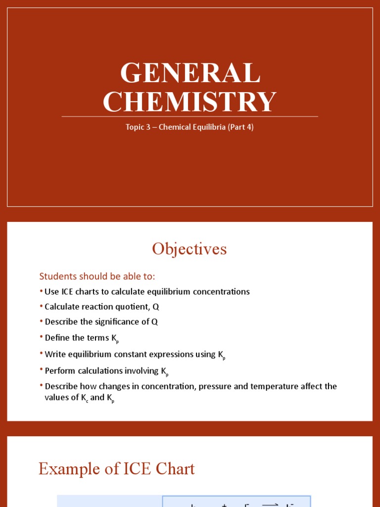 GENERAL CHEMISTRY TOPIC 3 - KEY CONCEPTS | PDF | Chemical Equilibrium ...