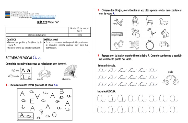 Guia N°3 Vocal A | PDF