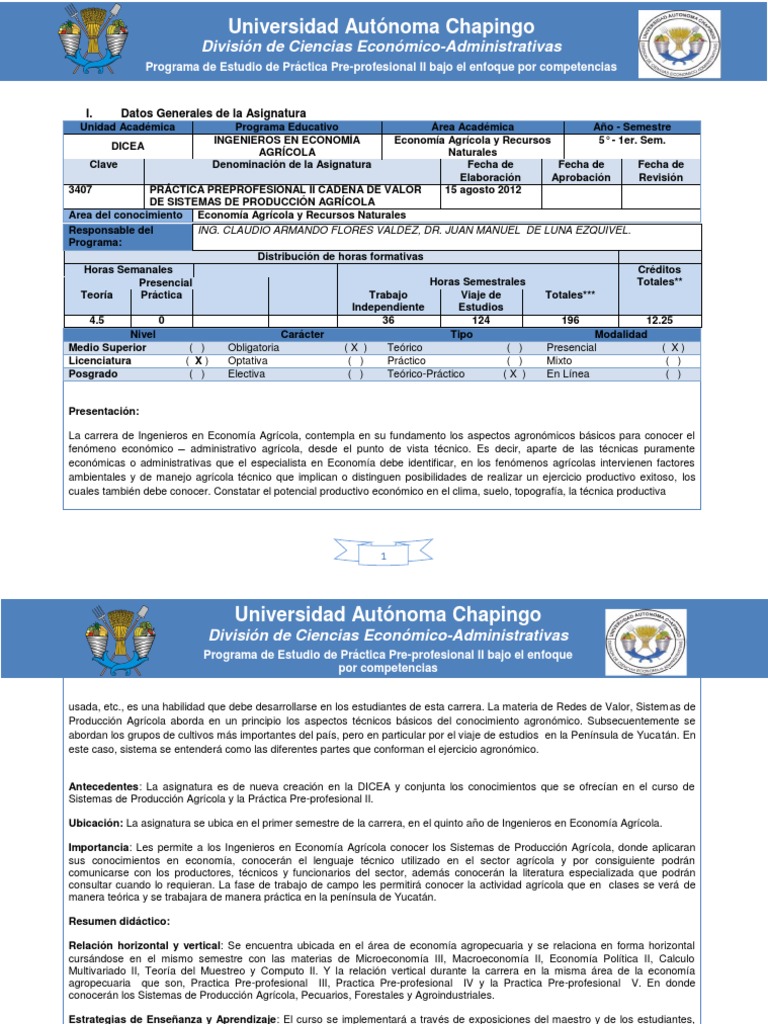 Universidad Autónoma Chapingo: División de Ciencias Económico-Administrativas | PDF ...