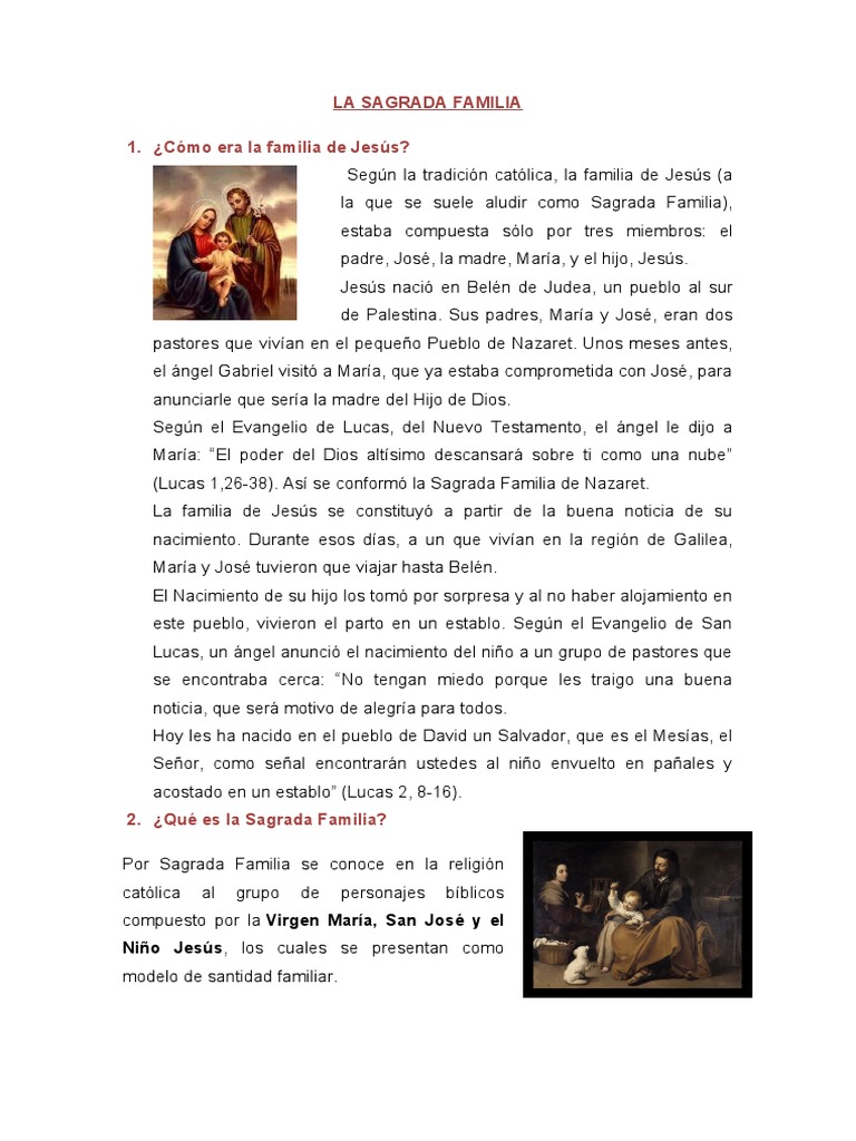 La Sagrada Familia | PDF | Nuestra señora de fátima | San José