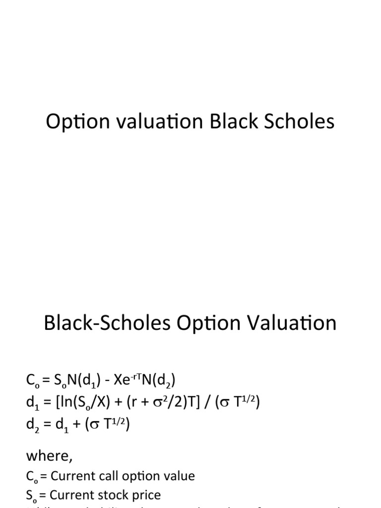 Option Valuation Black Scholes | PDF | Option (Finance) | Black–Scholes ...