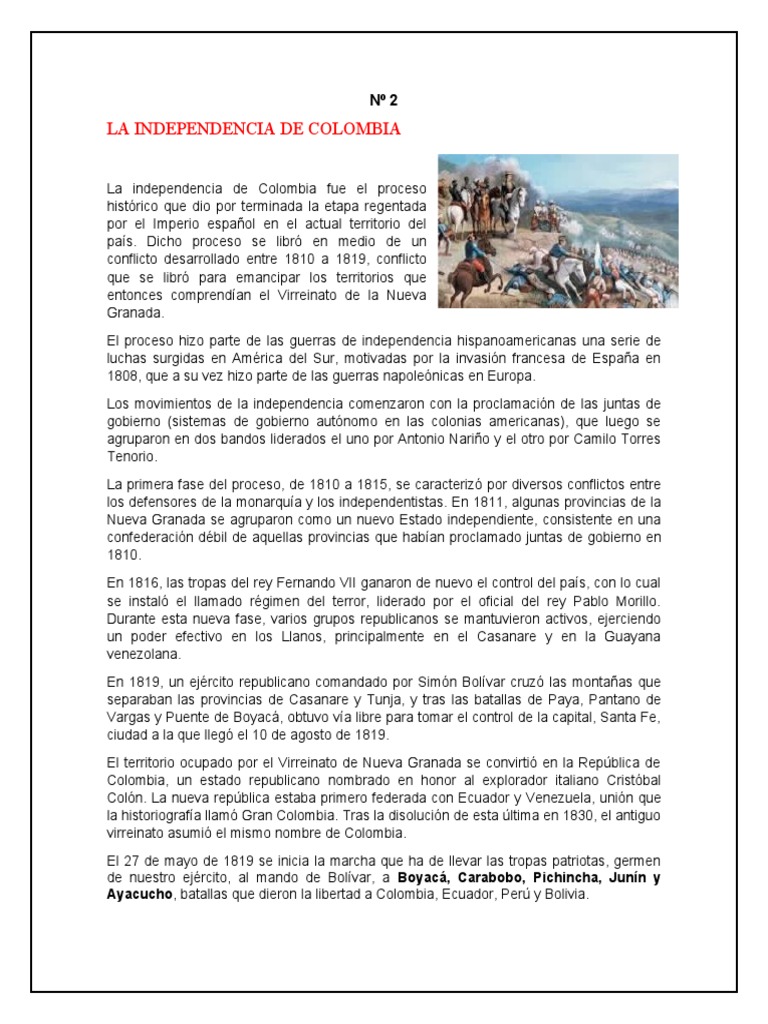 Proceso de Independencia de Colombia | PDF | Comunidad andina | América ...