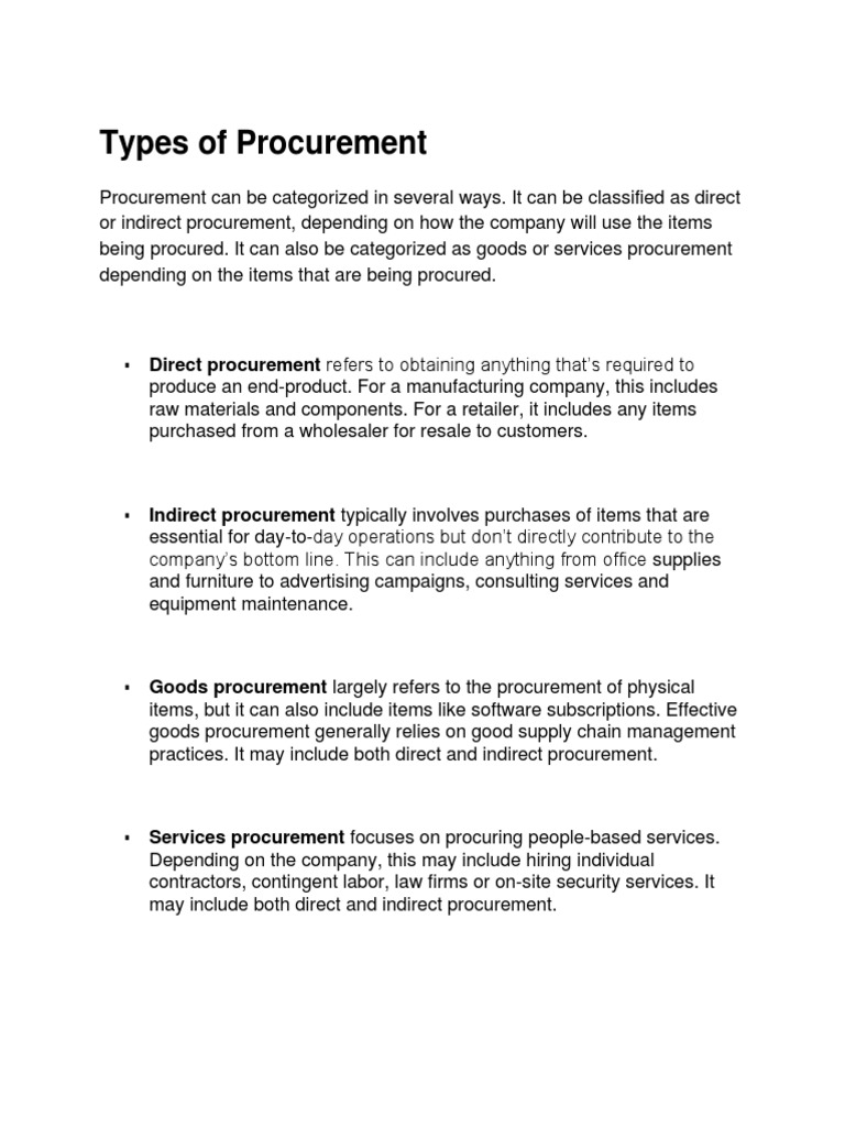 Procurement Process | PDF | Procurement | Supply Chain