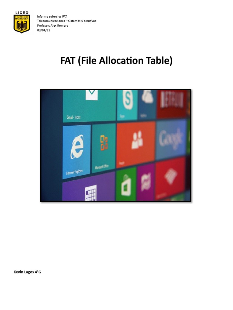 FAT (File Allocation Table) | PDF | Informática | Software del sistema