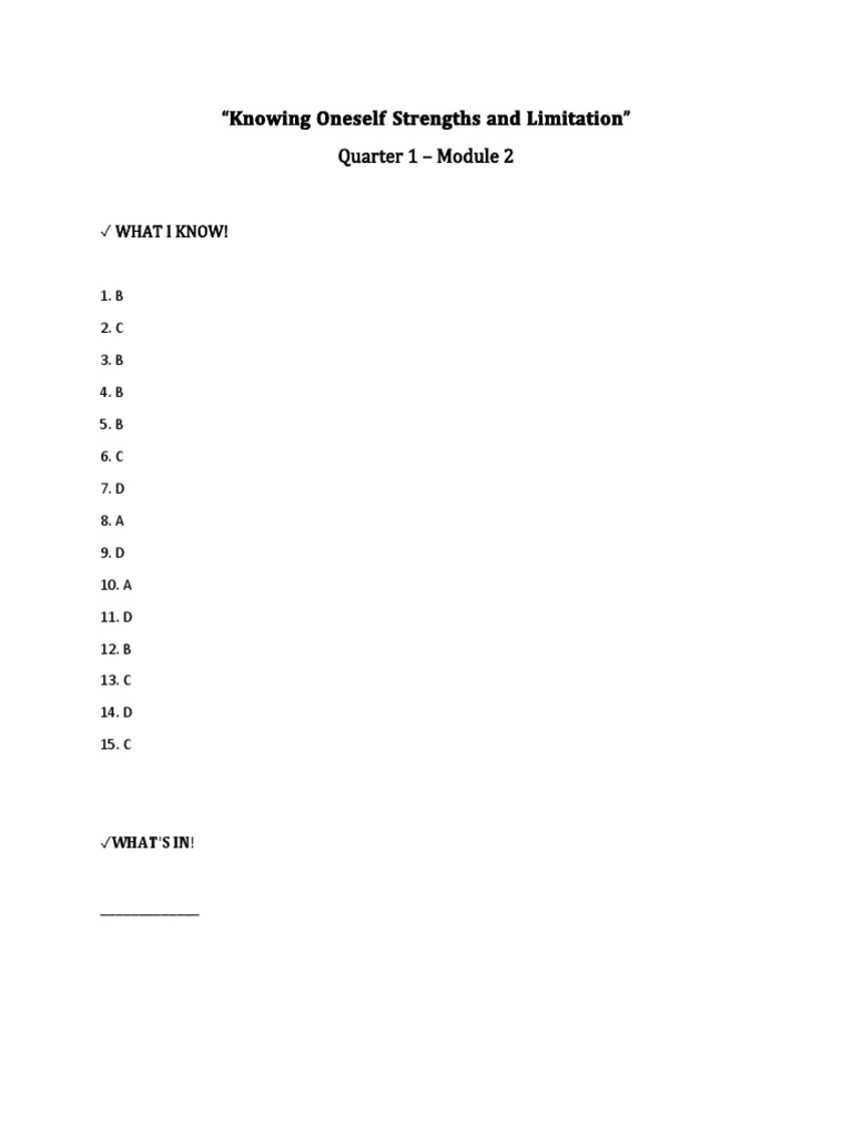 PERSONAL DEVELOPMENT Quarter 1 - Module 2 | PDF | Self Concept ...