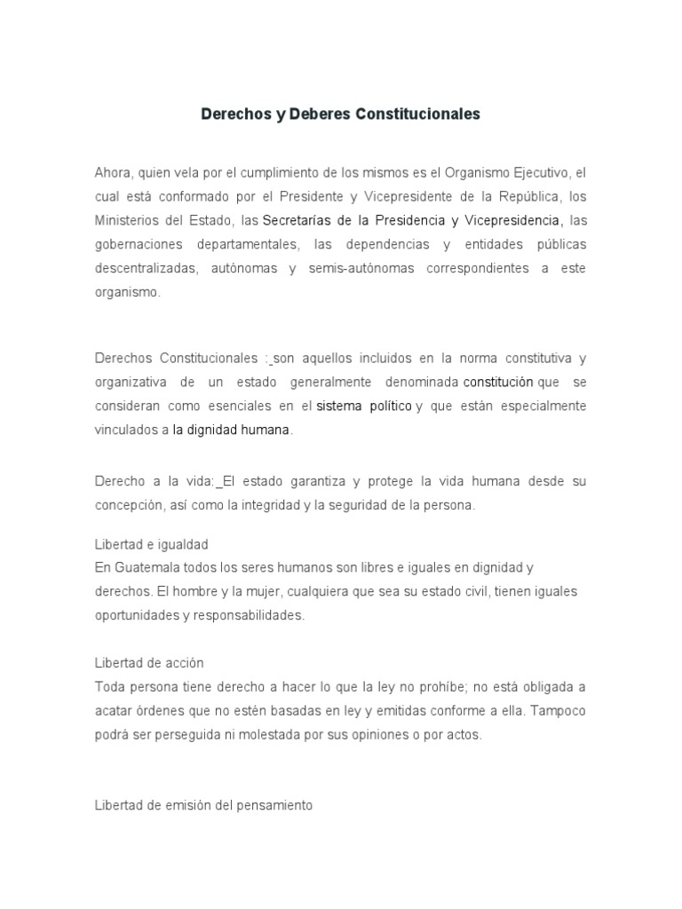 Derechos y Deberes Constitucionales 2023-1 | PDF | Constitución | Derecho Constitucional