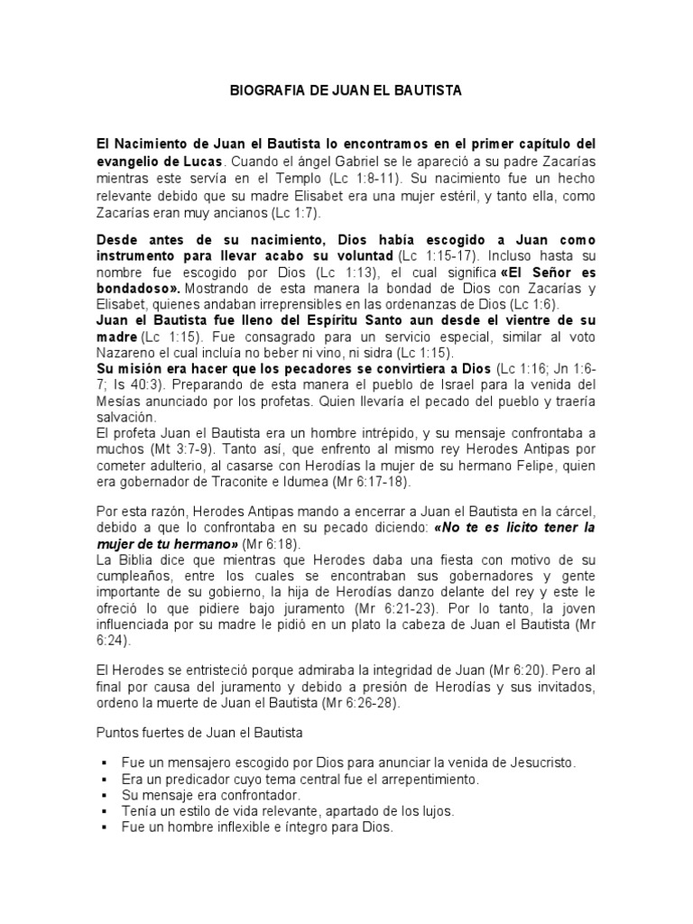 Biografia de Juan El Bautista | PDF | Logos (cristianismo) | Jesús