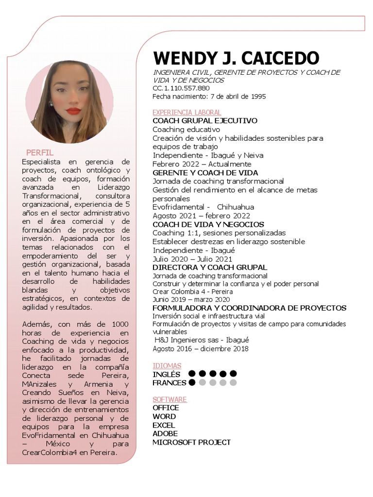 CV WendyCaicedo | PDF | Business | Liderazgo