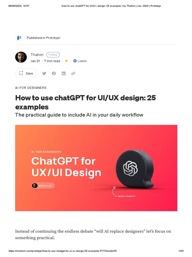 How To Use chatGPT For UI - UX Design - 25 Examples | PDF | Artificial ...
