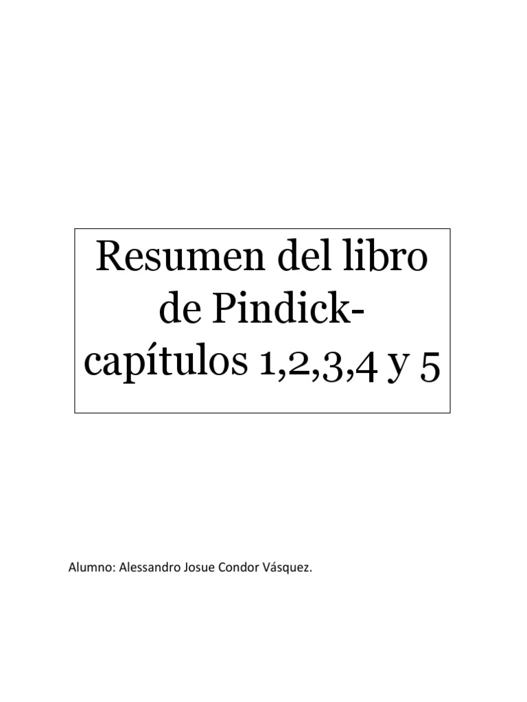 Resumen Del Libro de Pindick | PDF