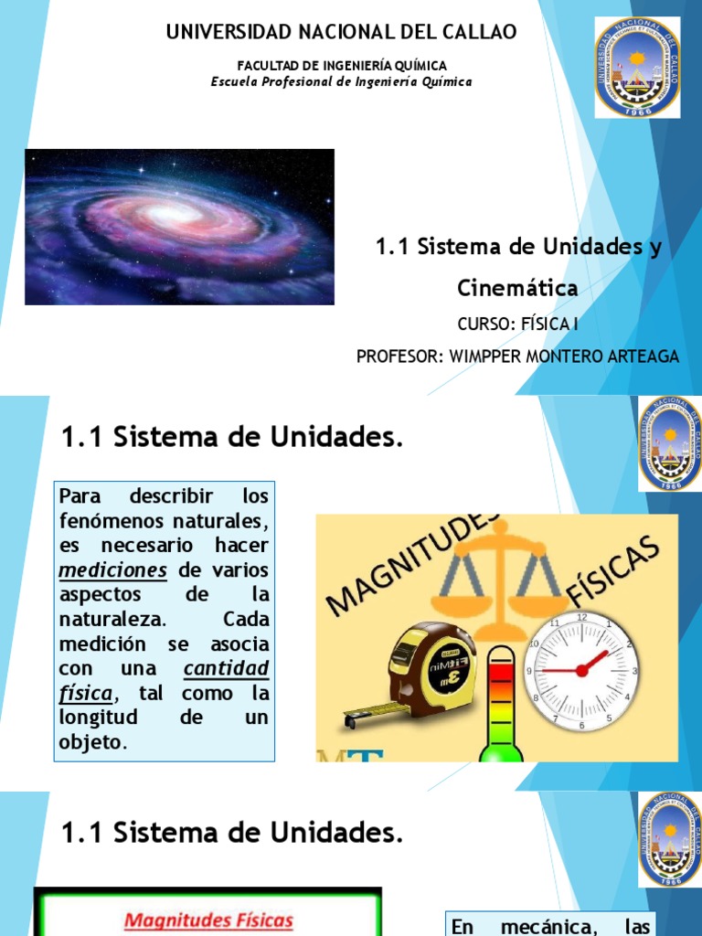 Universidad Nacional Del Callao: 1.1 Sistema de Unidades y Cinemática | PDF | Personajes ...