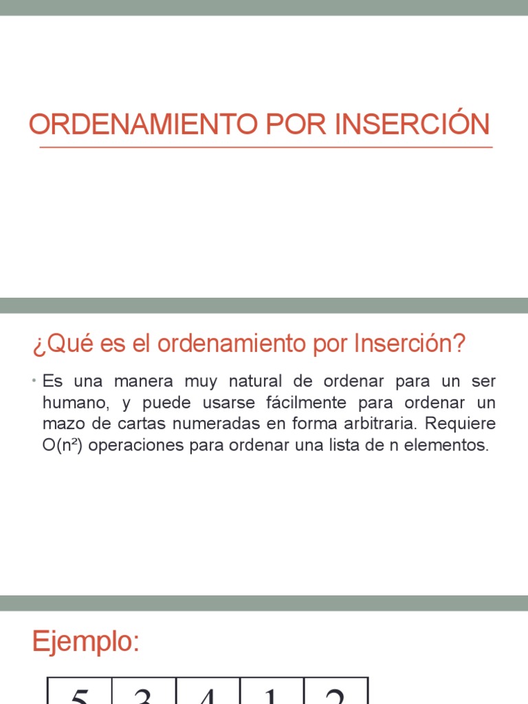 Ordenamiento Por Inserción | PDF Ordenamiento Por Inserción | PDF