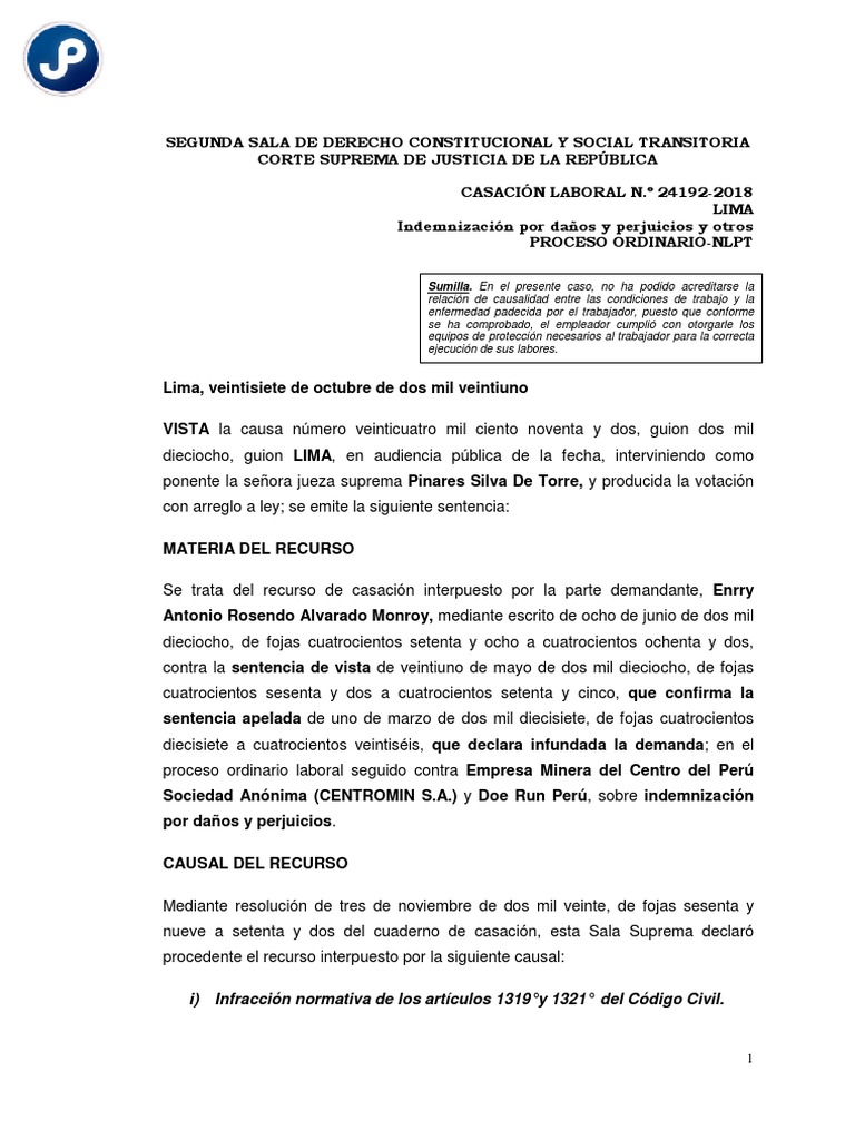 Casacion Laboral 24192 2018 LIMA Juris - Pe | PDF | Esfera pública ... Casacion Laboral 24192 2018 LIMA Juris - Pe | PDF | Esfera pública ...