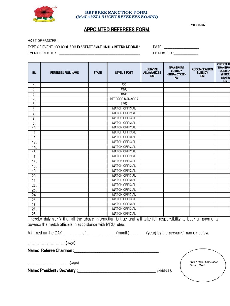 Appointed Referees Form (PKK2) | PDF