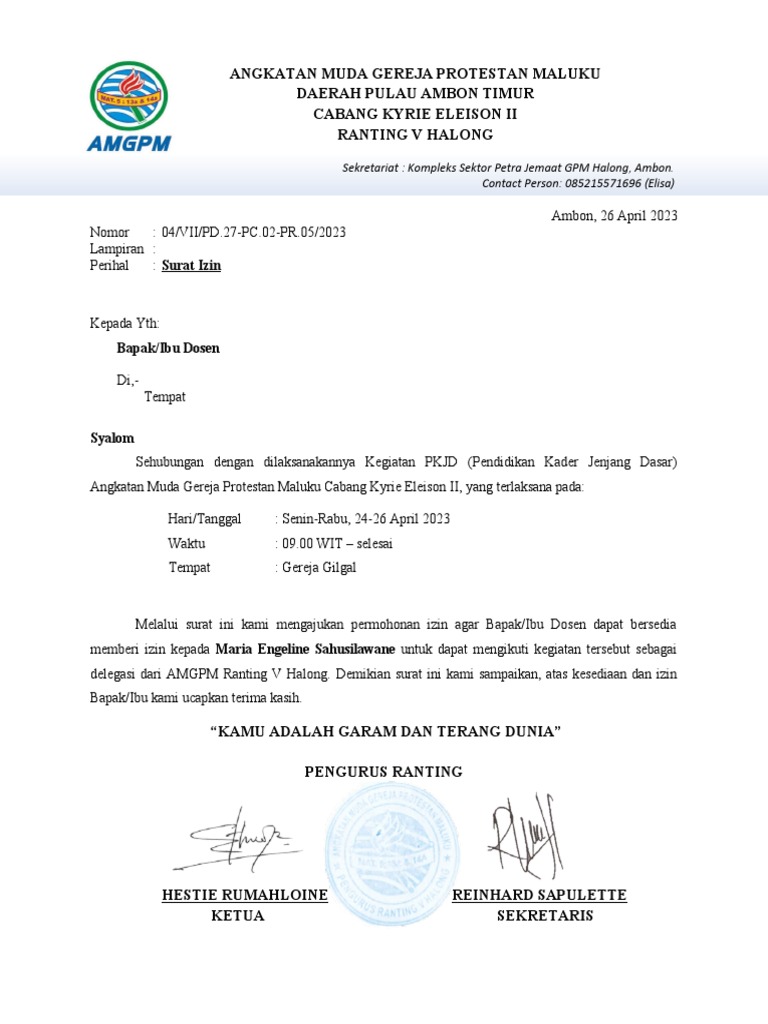 Surat Izin Ranting | PDF