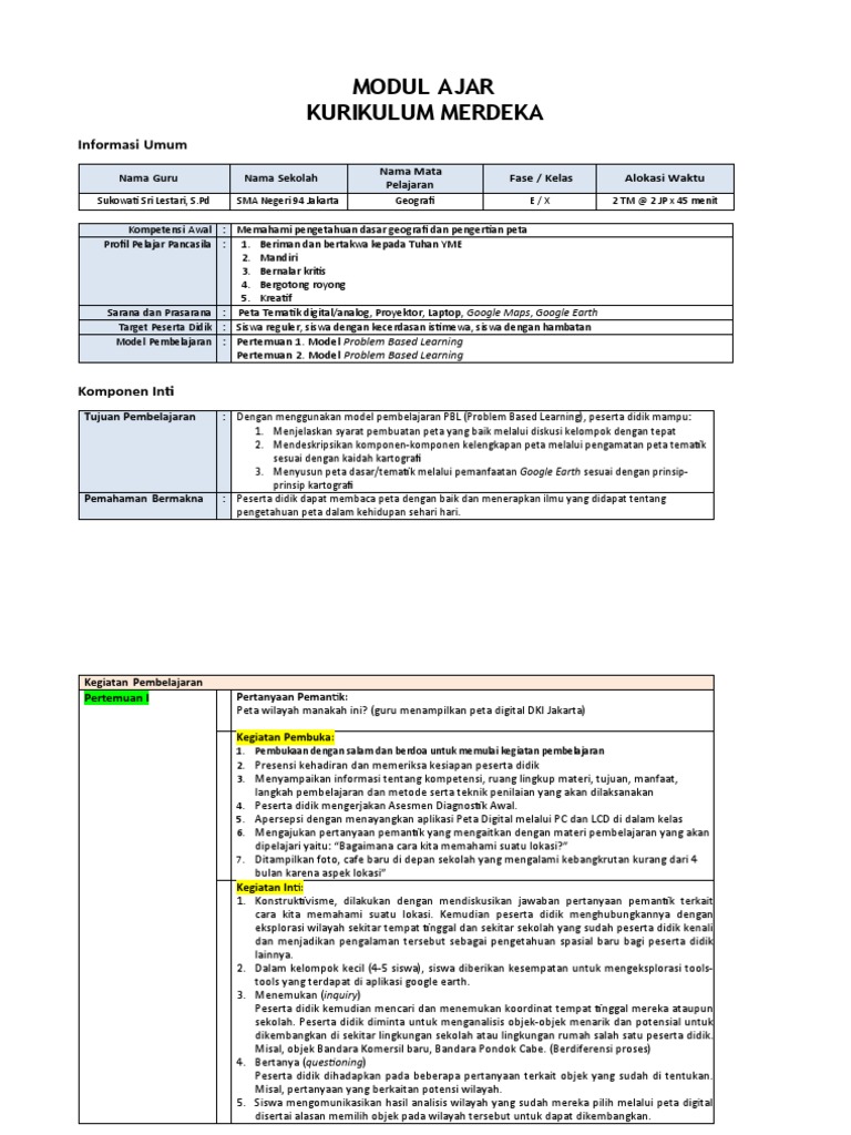 Rencana Aksi (Modul Ajar) | PDF | Karier & Perkembangan | Seni