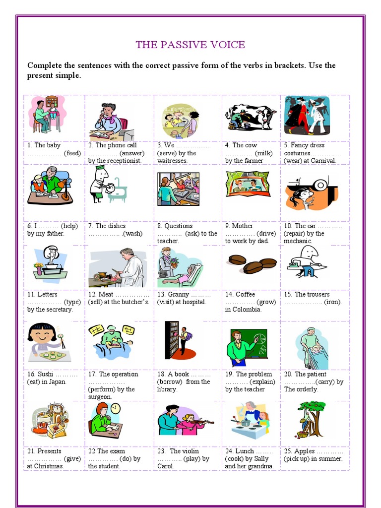 The Passive Voice: Complete The Sentences With The Correct Passive Form of The Verbs in Brackets ...