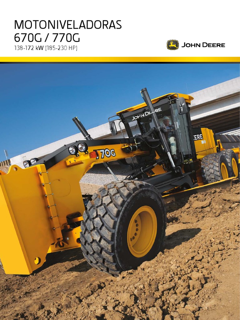Motoniveladoras John Deere 670g 770g | PDF | Eixo | Motores