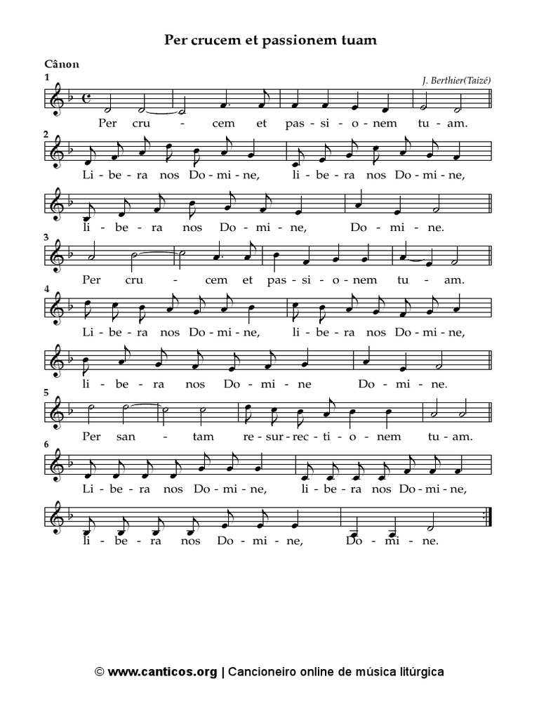 Per Crucem Et Passionem Tuam: Cânon | PDF