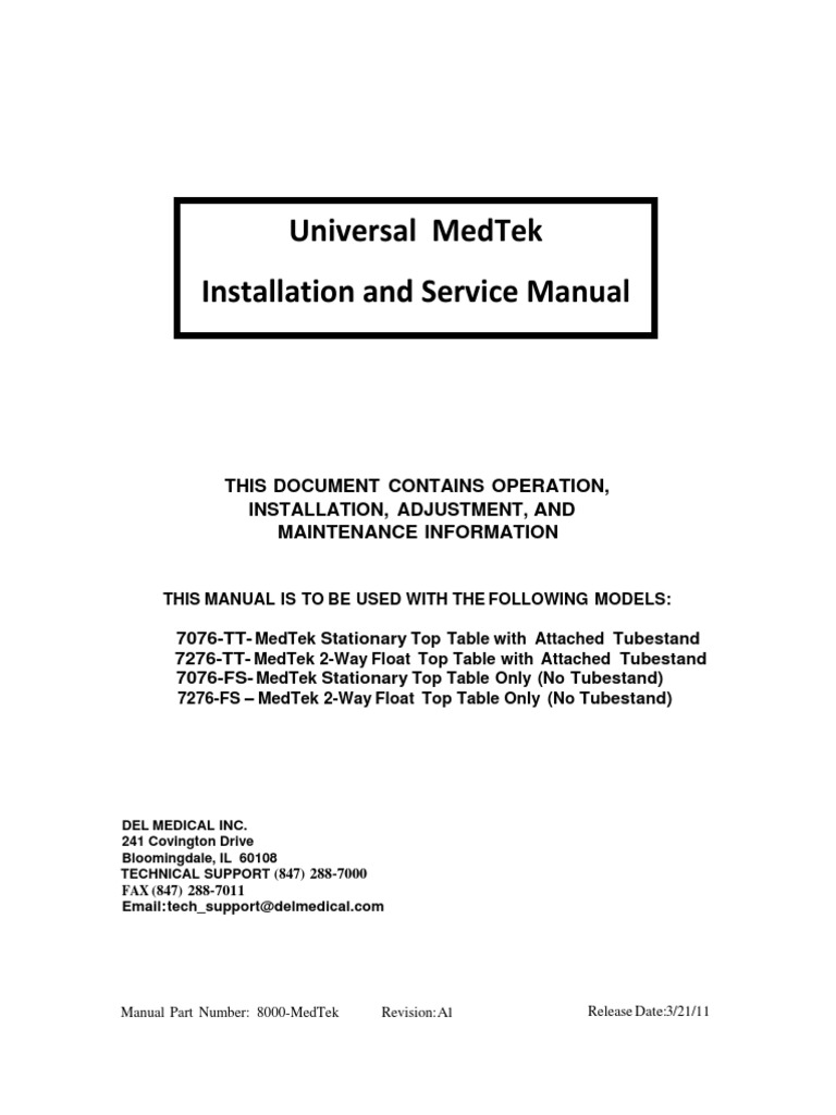 MedTek A1 Manual 7-3-14 | PDF