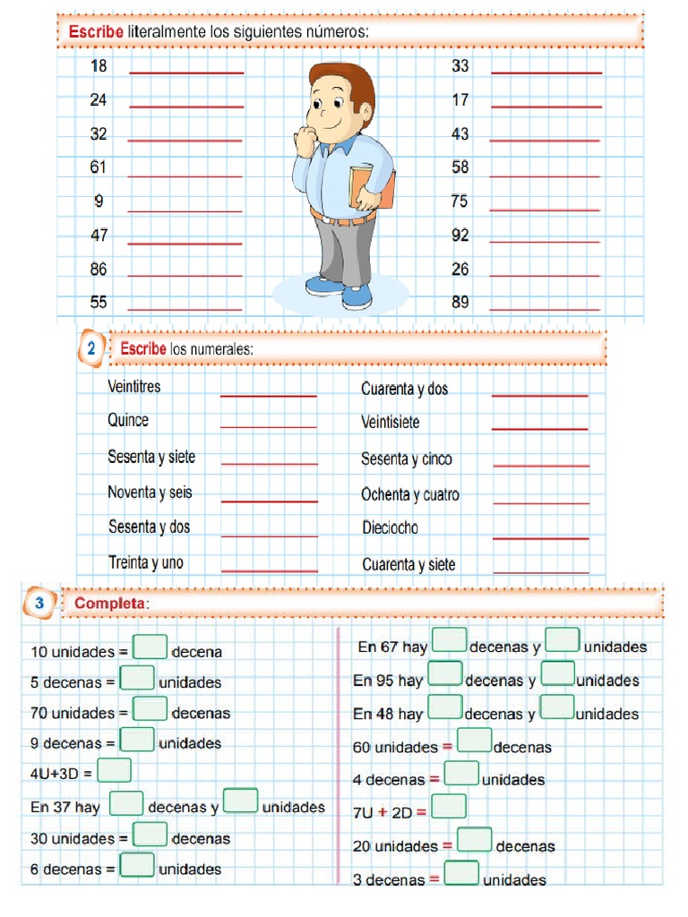 Lectura y Escritura de Numeros Practica | PDF