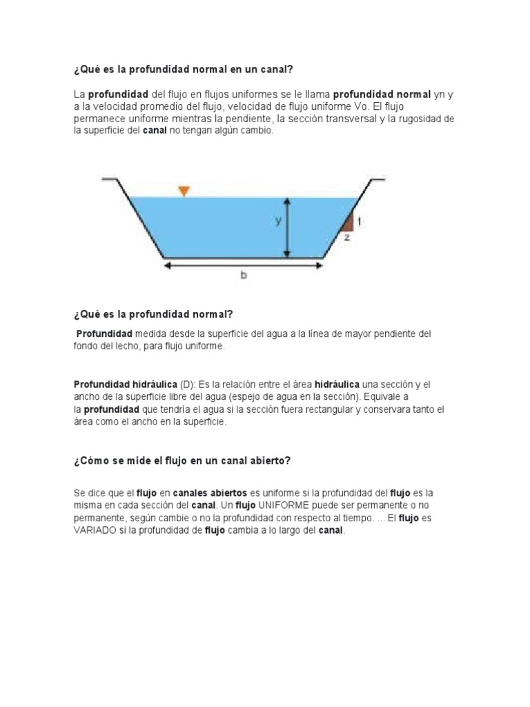 Profundidad normal en canales hidráulicos | PDF | Estudios de idiomas ...