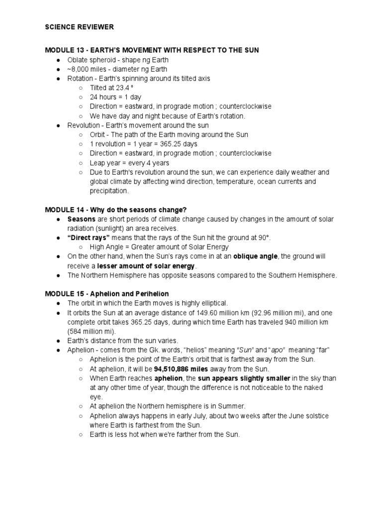 Science Reviewer | PDF | Apsis | Moon