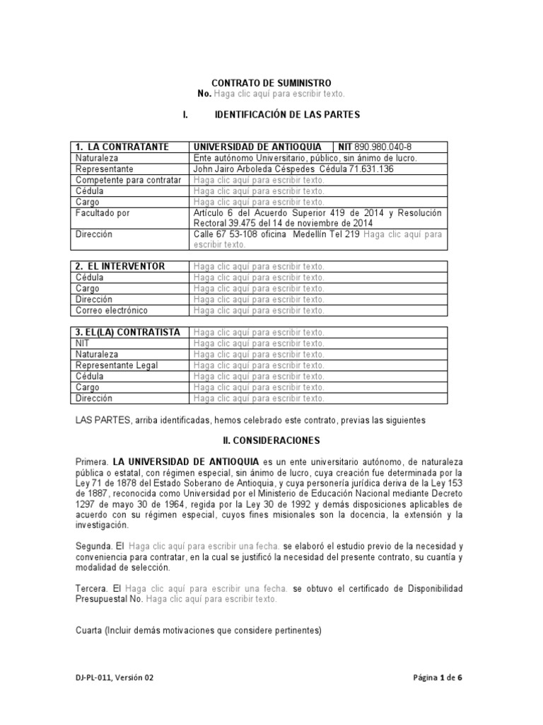 Modelo Contrato de Suministro | PDF