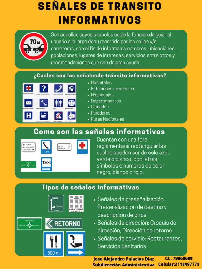 Señales de Transito Informativos Jose Alejandro Palacios Diaz | PDF