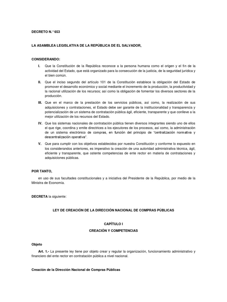 Ley de Creacion de La Dinac - Final | PDF | Ejecutivo (gobierno ...
