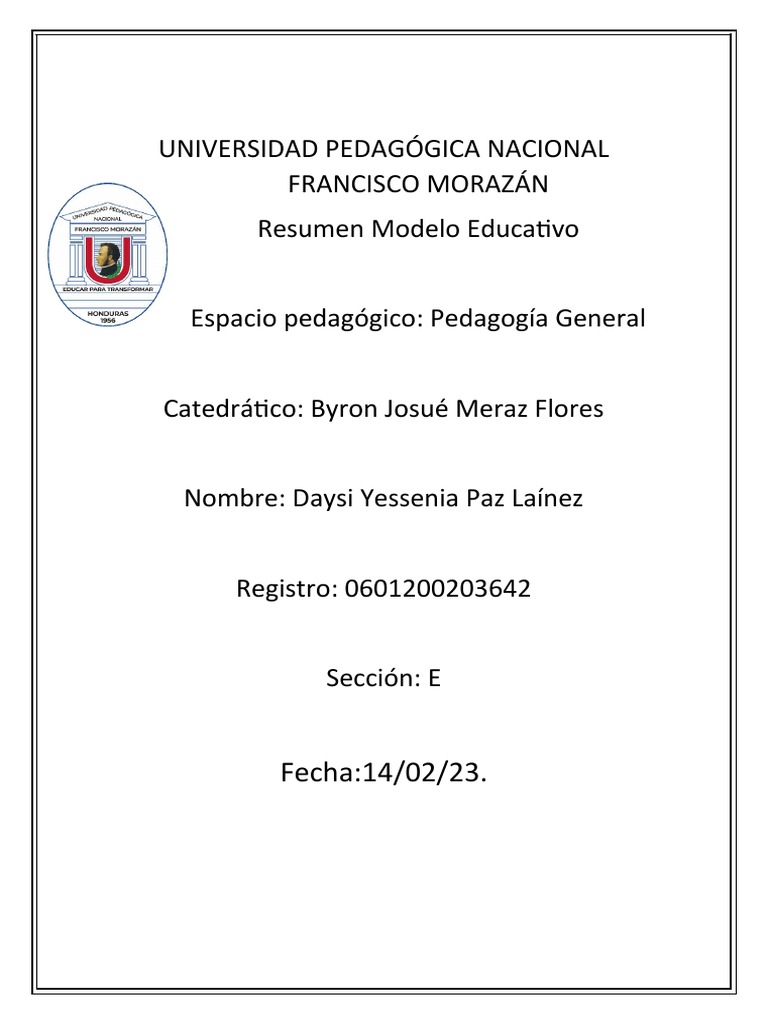 Resumen Modelo Educativo | PDF | Enseñando | Plan de estudios