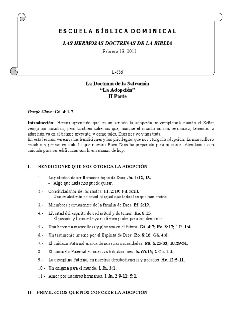 Las Hermosas Doctrinas de La Biblia: Escuela Bíblica Dominical | PDF | Metafísica De La Religión ...
