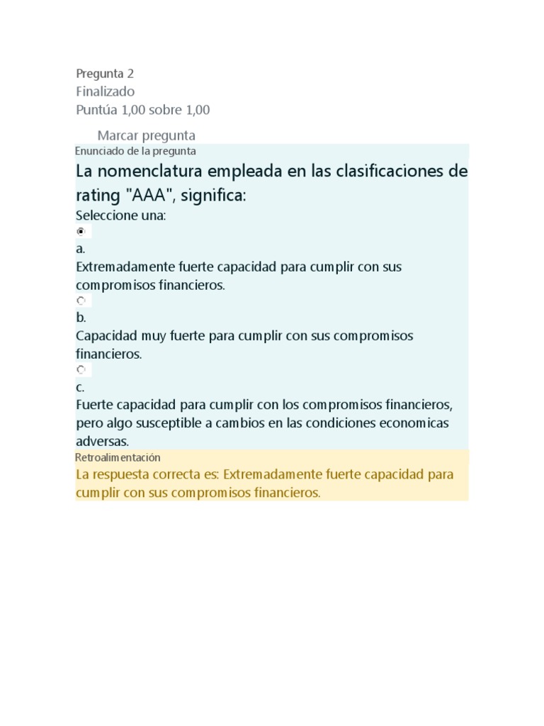 Significado de Rating "AAA" en Finanzas | PDF