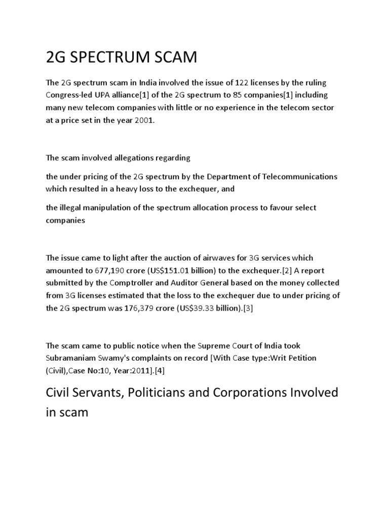 2g Spectrum Scam | PDF | Politics Of India | Government