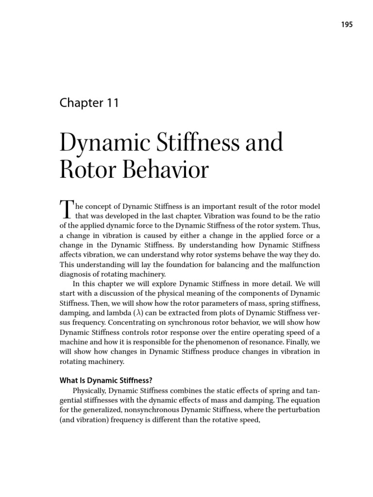 Chapter 11 Dynamic Stiffness | PDF | Resonance | Force