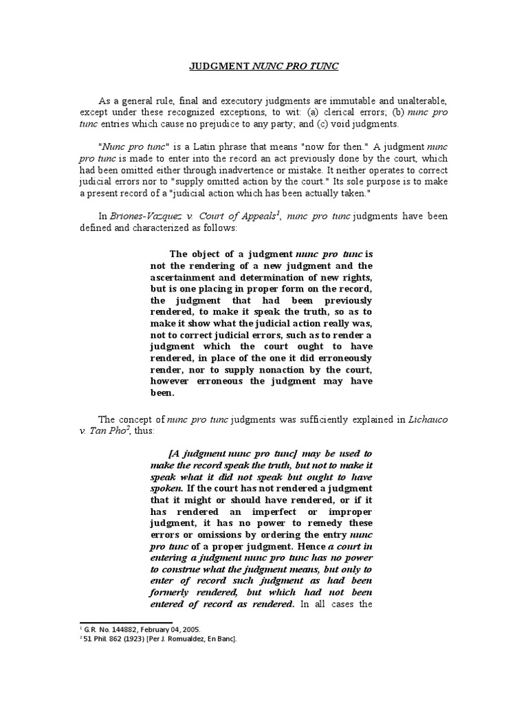 Research On Judgment Nunc Pro Tunc | PDF