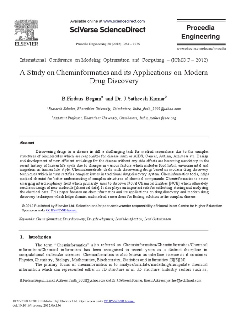 Cheminformatics 1 | PDF | Quantitative Structure–Activity Relationship | Chemistry