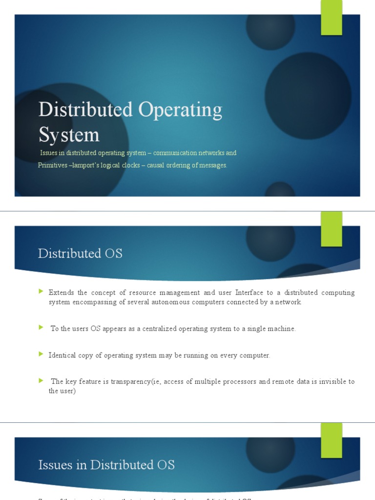 Distributed Operating Systems: Key Issues, Concepts and Structures | PDF | Computer Network ...