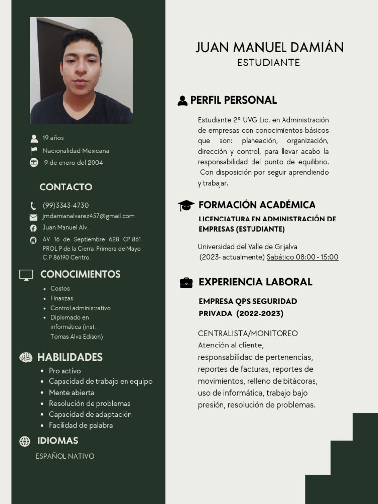 Curriculum Juan Manuel DA | PDF