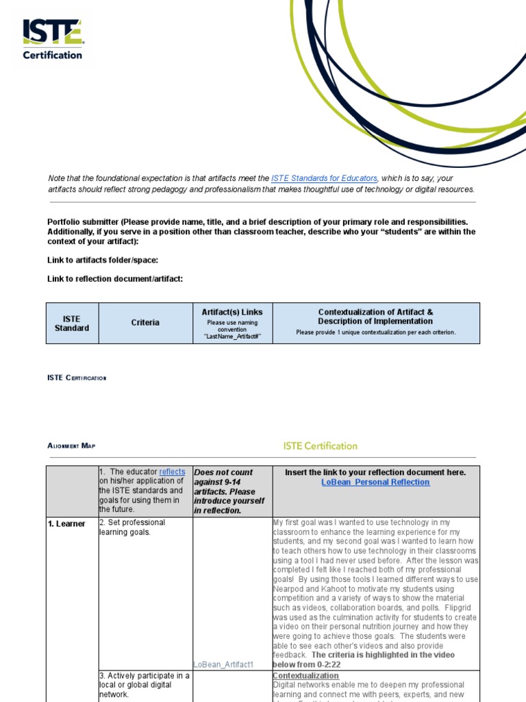 Iste Certification - Alignment Map June 2022 2 | PDF | Teachers | Learning