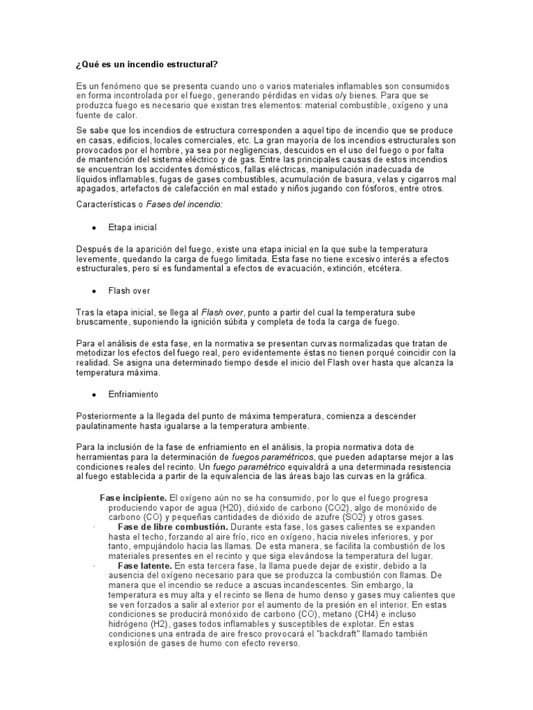 Qué Es Un Incendio Estructural | PDF | Combustión | Incendios