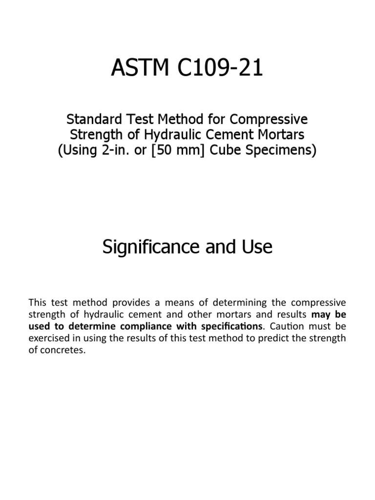 Astm C109-21 | PDF
